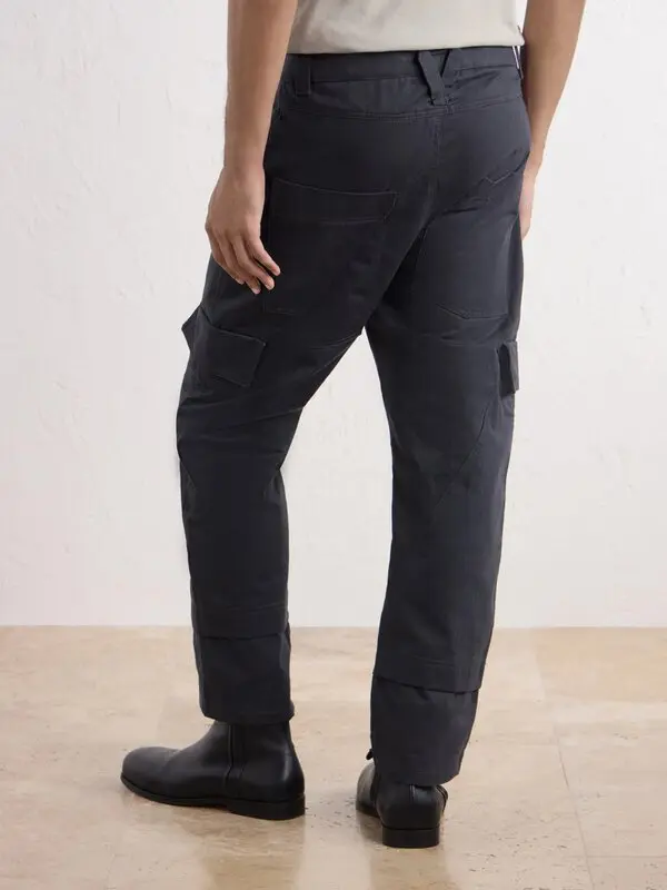 ADON Straight-leg Cotton Herringbone Trousers
