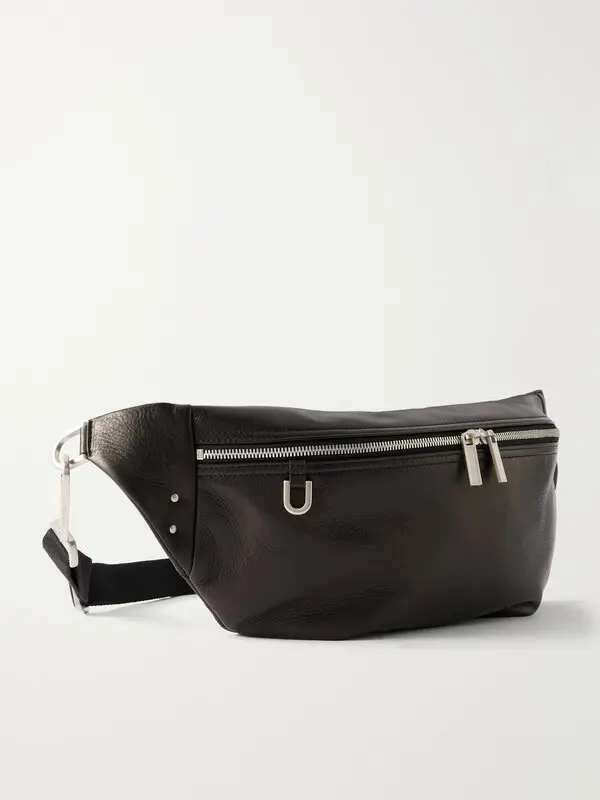 Rick Owens Leather Belt Bag With Silver-tone Studs - Black