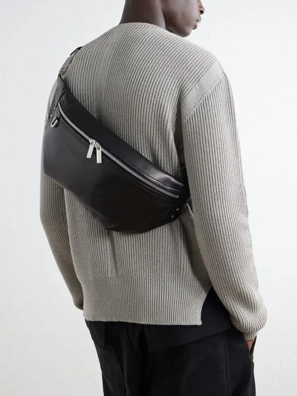 Rick Owens Leather Belt Bag With Silver-tone Studs