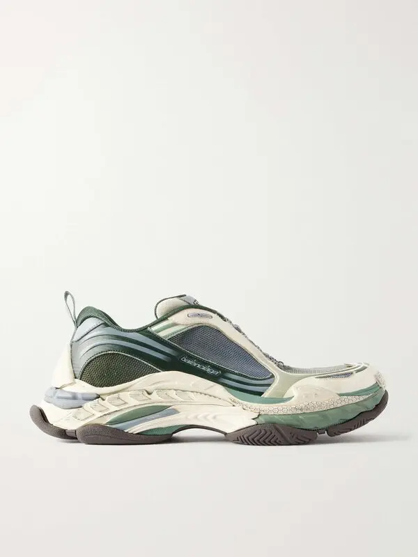 Balenciaga Triple S.2 Rubber-trimmed Mesh Sneakers - Green