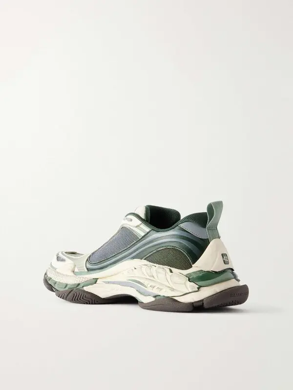 Balenciaga Triple S.2 Rubber-trimmed Mesh Sneakers - Green
