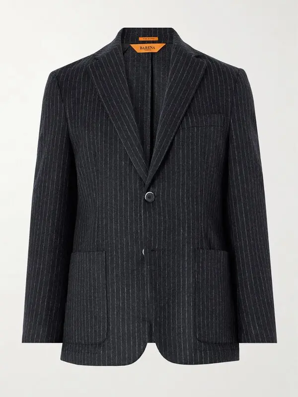 Barena Venezia Pinstriped Wool-blend Blazer - Gray