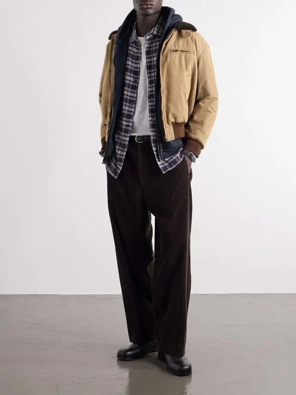 A.PRESSE Cotton And Wool-blend Bomber Jacket