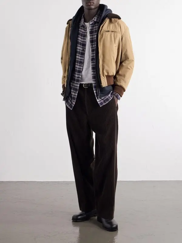 A.PRESSE Cotton And Wool-blend Bomber Jacket