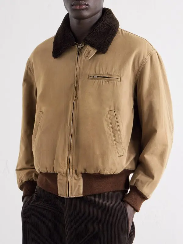 A.PRESSE Cotton And Wool-blend Bomber Jacket