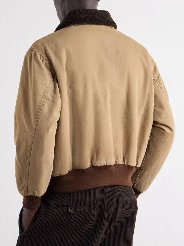 A.PRESSE Cotton And Wool-blend Bomber Jacket