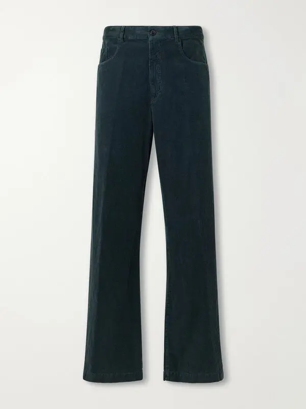 Dries Van Noten Straight-leg Cotton-corduroy Trousers - Green