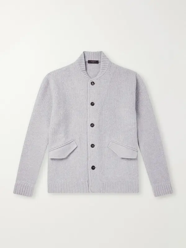 SLOWEAR Wool And Cashmere-blend Knitted Bomber Jacket - Gray