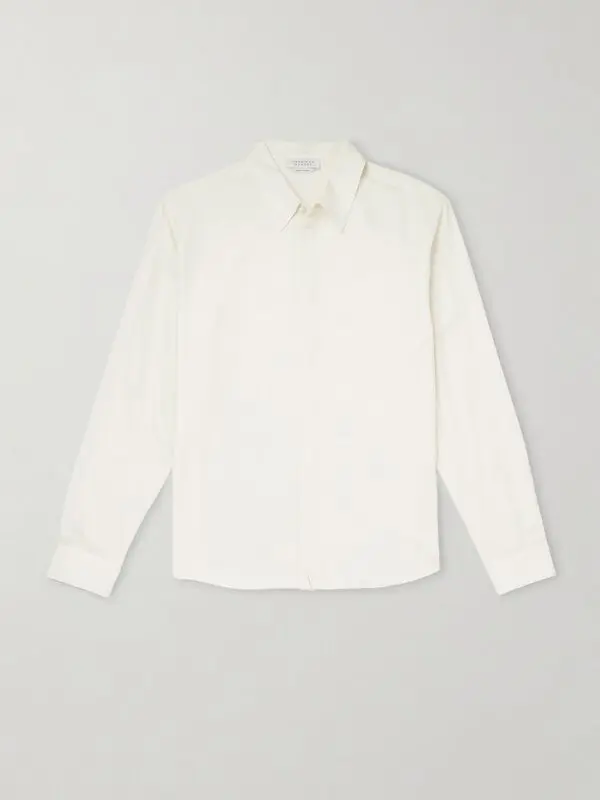 Gabriela Hearst Abbe Cotton And Cashmere-blend Shirt - Neutrals