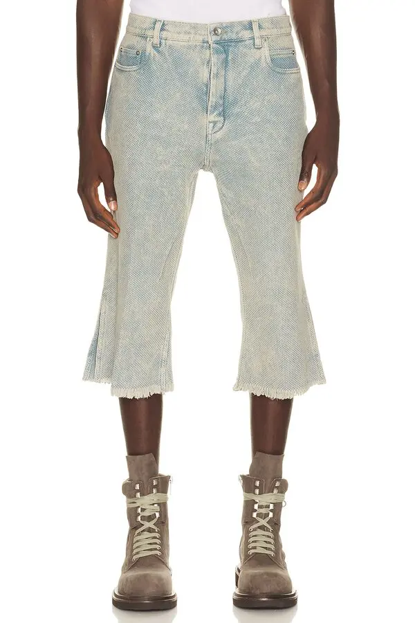 Rick Owens Bolan Cutoffs In Blue