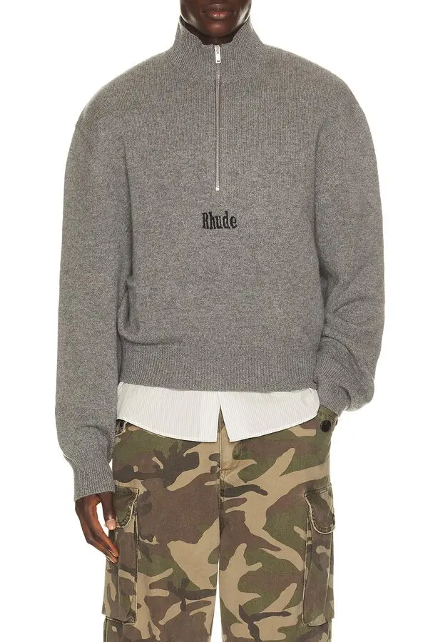 Rhude Quarter Zip Knit Top