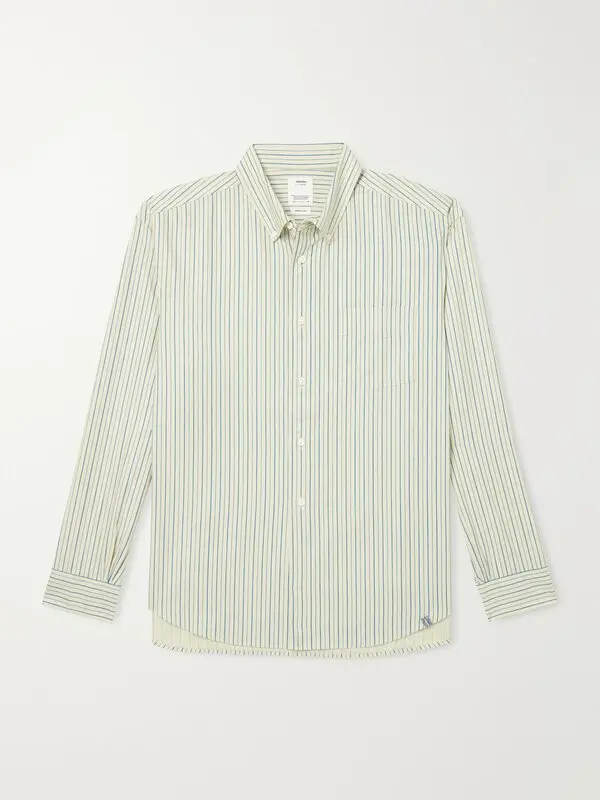 Visvim Beiler Striped Cotton Oxford Shirt - Green