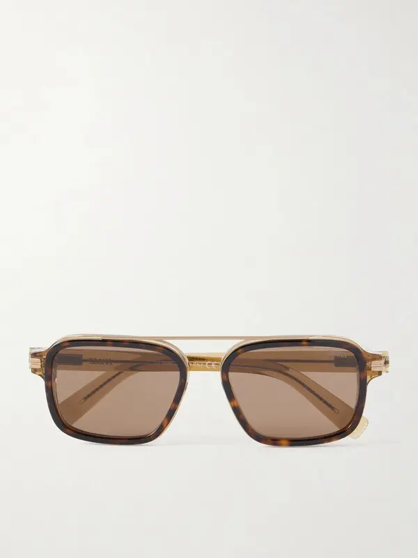 Zegna Geometric Square-frame Acetate Sunglasses