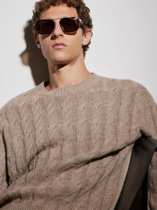 Zegna Geometric Square-frame Acetate Sunglasses