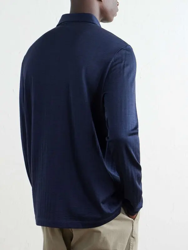 Brioni Wool And Silk-blend Polo Shirt