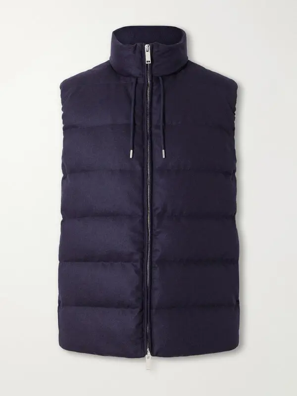 SLOWEAR Padded Wool And Cashmere-blend Gilet - Blue