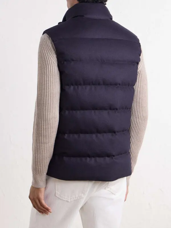 SLOWEAR Padded Wool And Cashmere-blend Gilet - Navy