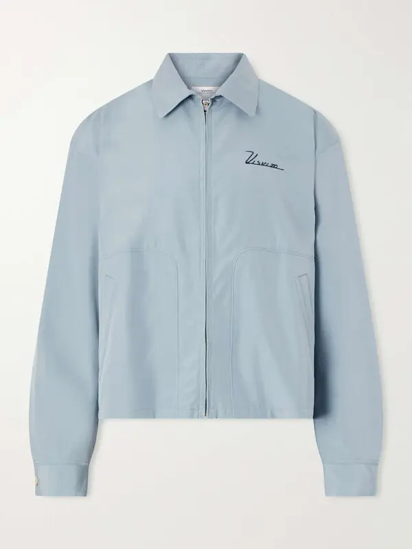 Visvim Somer Swing Printed Silk And Wool-blend Jacket - Light Blue