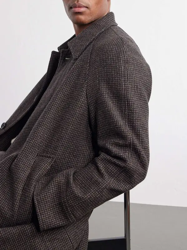 Oliver Peoples Lothian Houndstooth Tweed Coat