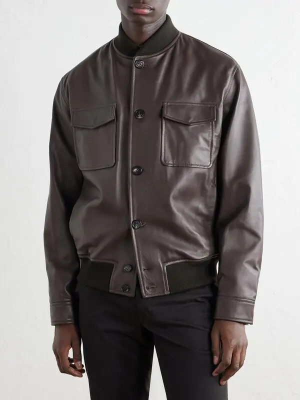 SLOWEAR Montedoro Leather Bomber Jacket