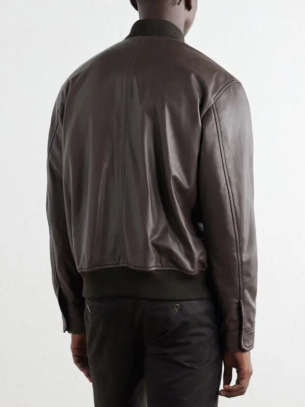 SLOWEAR Montedoro Leather Bomber Jacket