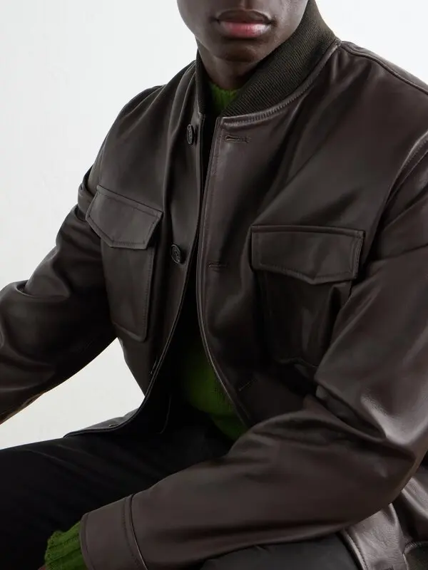 SLOWEAR Montedoro Leather Bomber Jacket