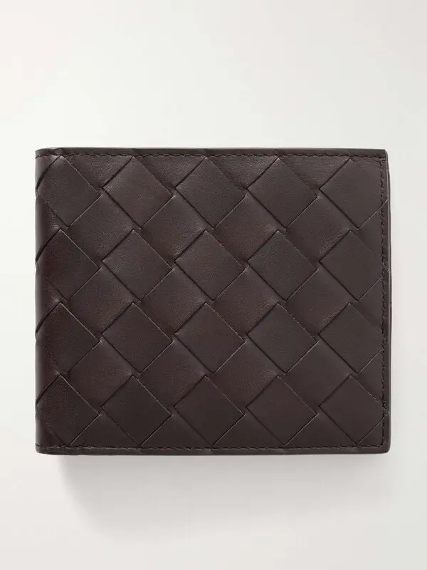 Bottega Veneta Intrecciato Leather Billfold Wallet - Brown