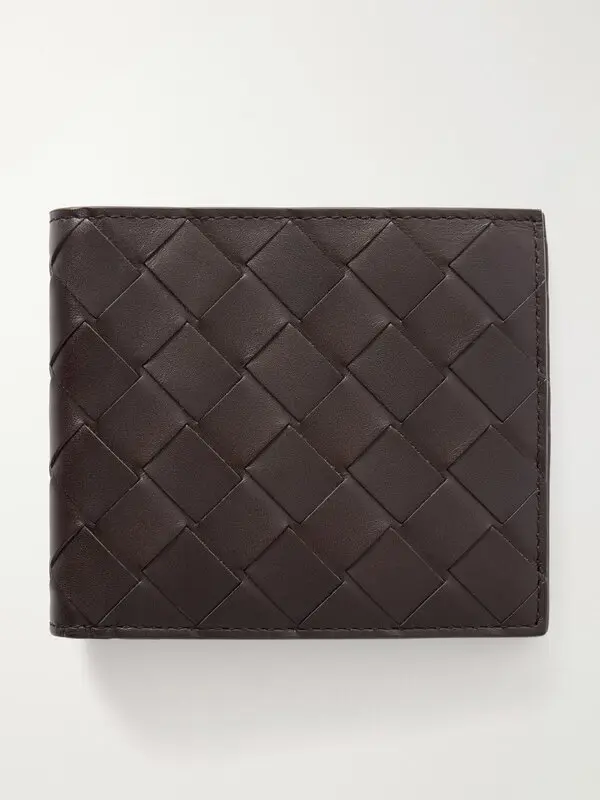 Bottega Veneta Intrecciato Leather Billfold Wallet - Brown