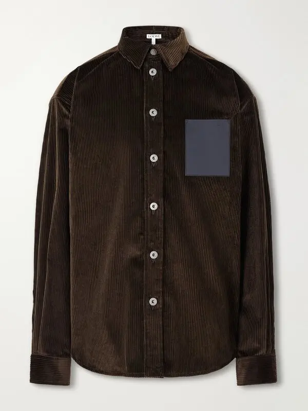 Loewe Leather-trimmed Cotton-corduroy Overshirt