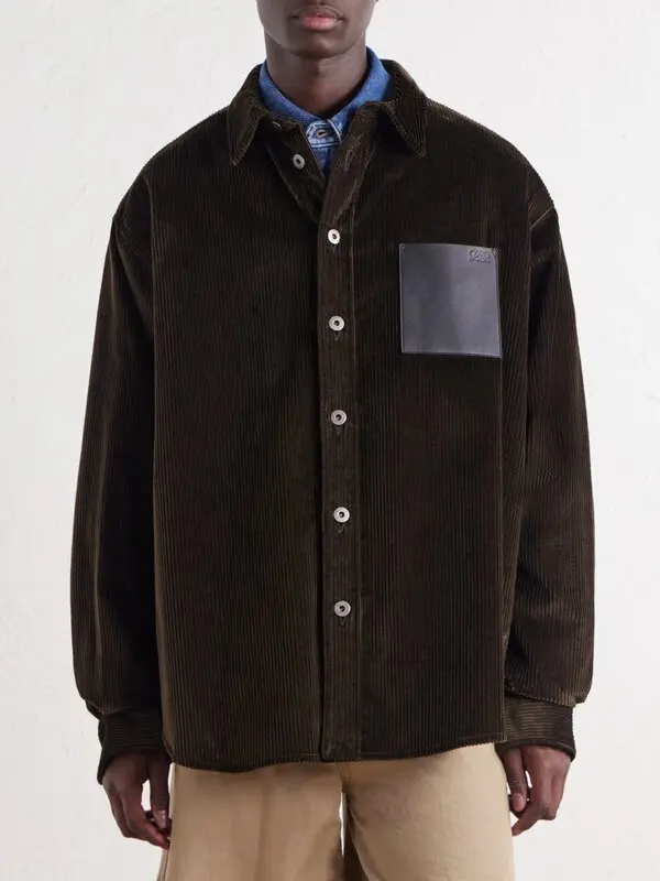Loewe Leather-trimmed Cotton-corduroy Overshirt