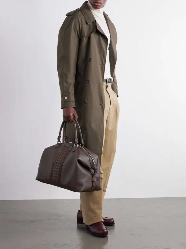 SERAPIAN Mosaico-detailed Leather Weekend Bag