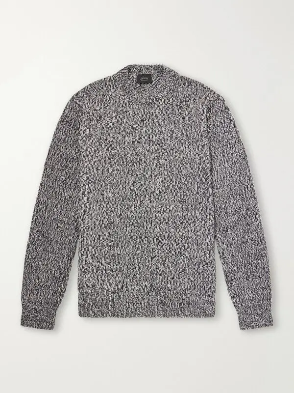 Brioni Wool Mouline Knit Sweater