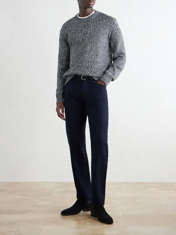Brioni Wool Mouline Knit Sweater