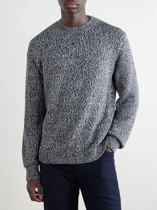 Brioni Wool Mouline Knit Sweater