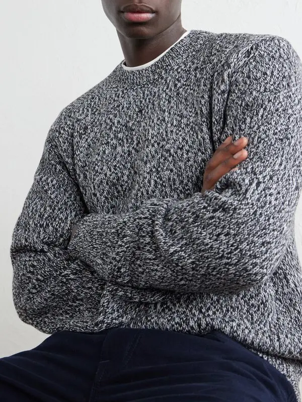 Brioni Wool Mouline Knit Sweater