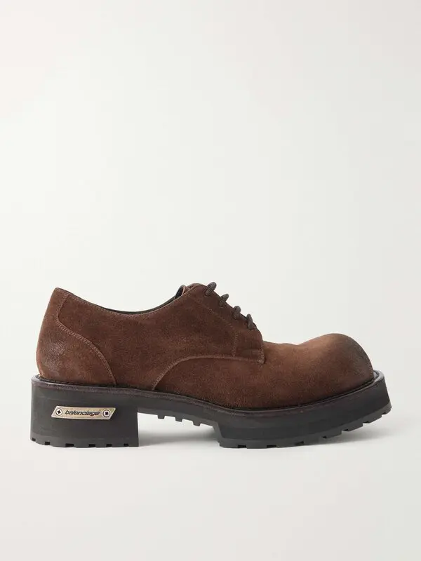 Balenciaga Venom Waxed-suede Oxford Shoes
