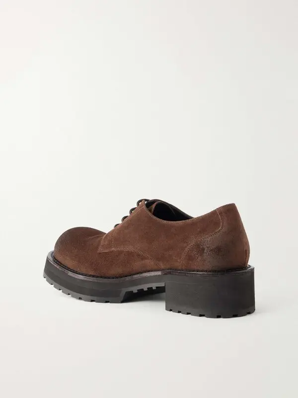 Balenciaga Venom Waxed-suede Oxford Shoes