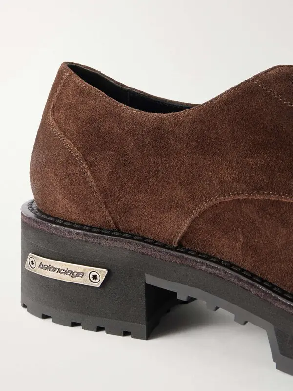 Balenciaga Venom Waxed-suede Oxford Shoes