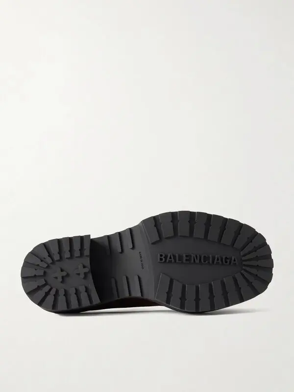 Balenciaga Venom Waxed-suede Oxford Shoes - Brown
