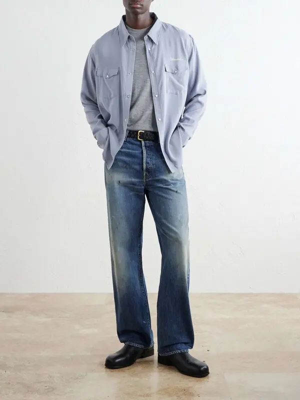 Visvim Social Sculpture 01 Wide-leg Distressed Jeans