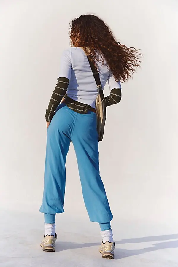 Free People Hot Shot Joggers - Blue Fog