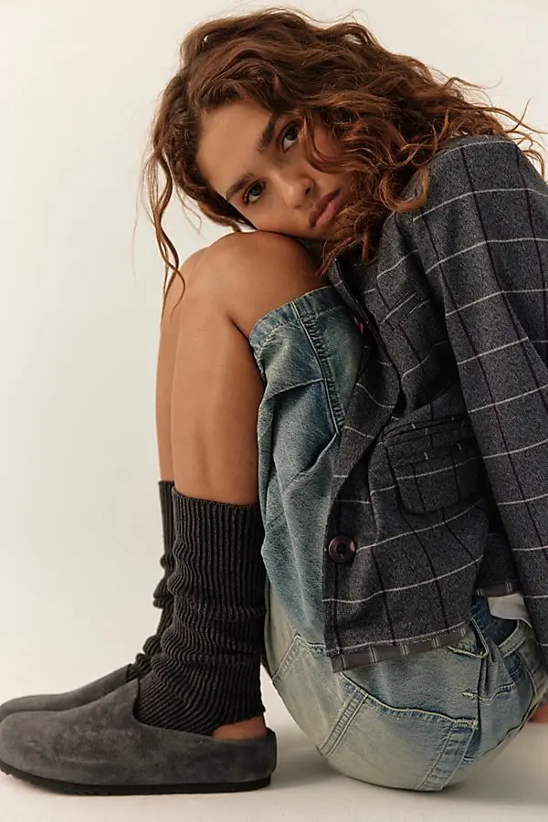 Free People Ribbed Stirrup Legwarmer - Grey