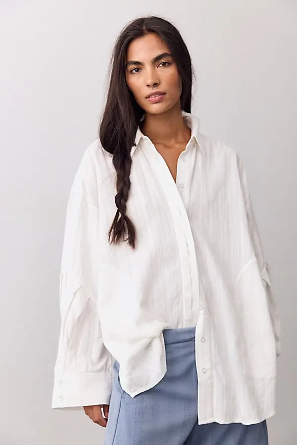 Free People We The Free Selene Dobby Button Down