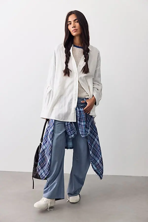 Free People We The Free Selene Dobby Button Down