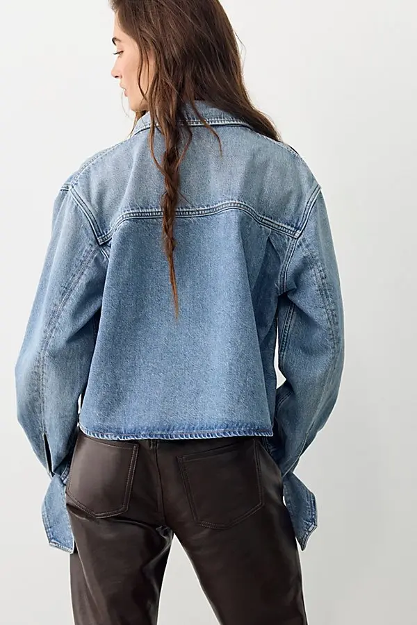 AGOLDE Hewitt Cropped Button Down Shirt