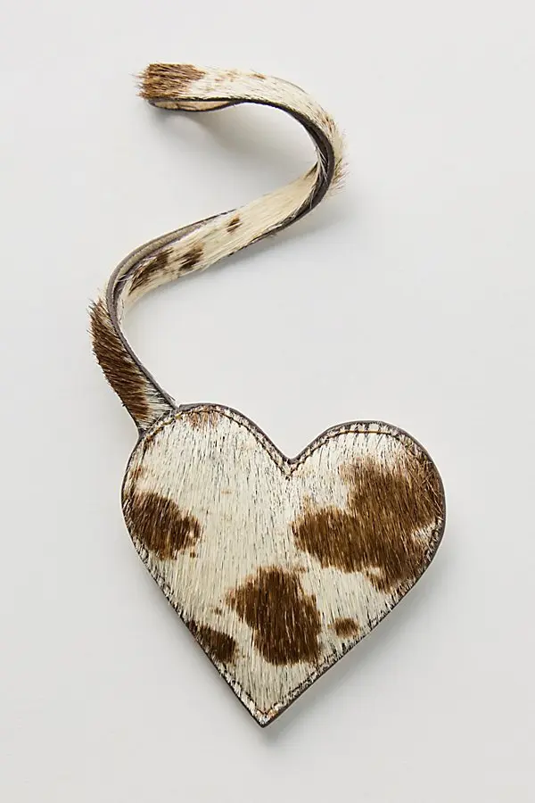 Free People Heart Animal Print Keychain