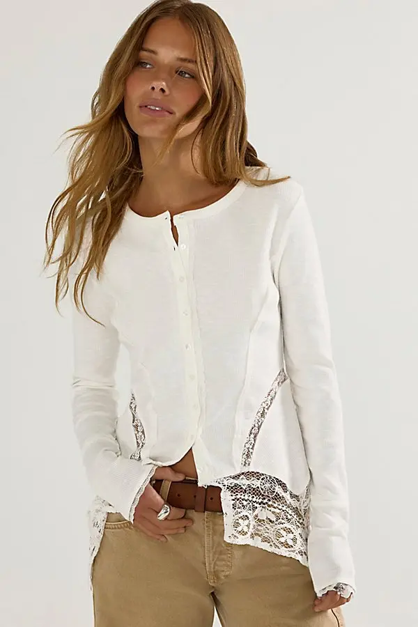 Free People Melody Cardigen - Clean Ivory