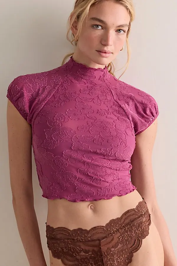 Free People Night Shift Crop Top - Dry Rose