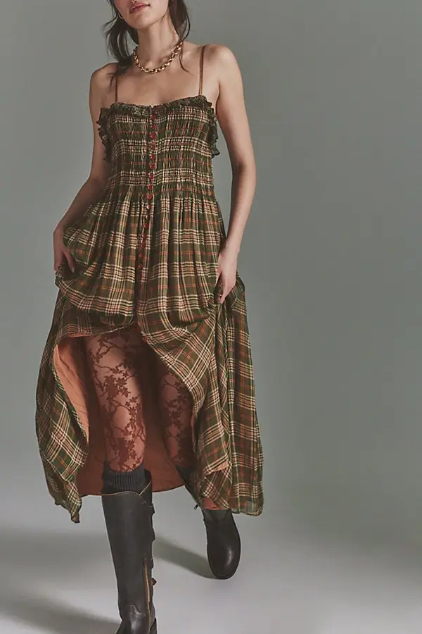 Free People Lennox Maxi Dress - Forest Combo