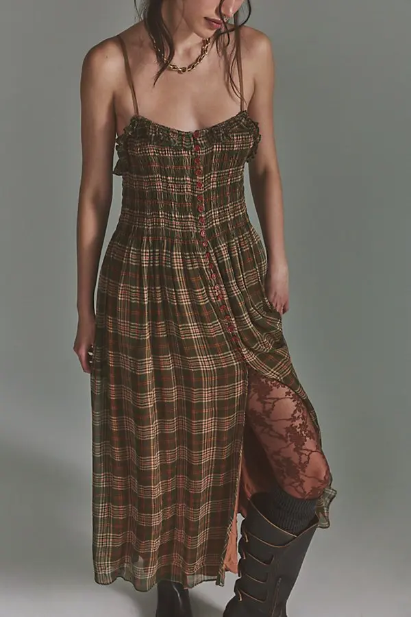 Free People Lennox Maxi Dress - Forest Combo